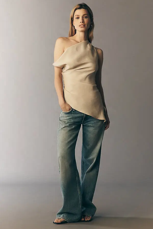 EN SAISON Selma One-shoulder Draped Top