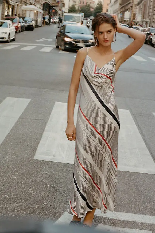 Maeve Cowl-neck Slip Midi Dress
