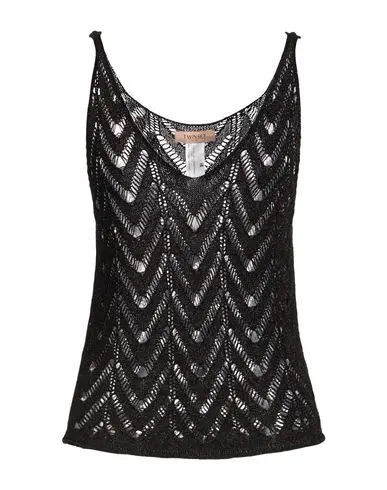 TWINSET Copper Viscose Metallic Polyester Knit Top - Black