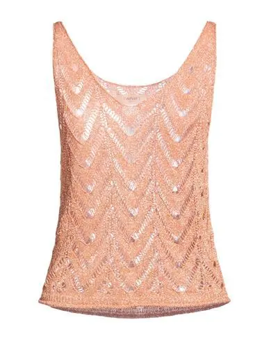 TWINSET Copper Viscose Metallic Polyester Knit Top - Orange