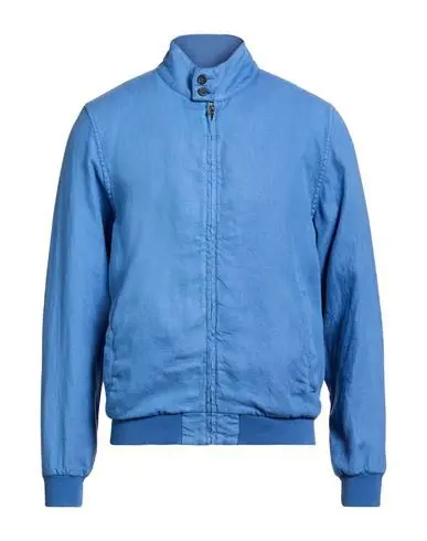 120% Lino Harrington Jacket In Linen - Azure