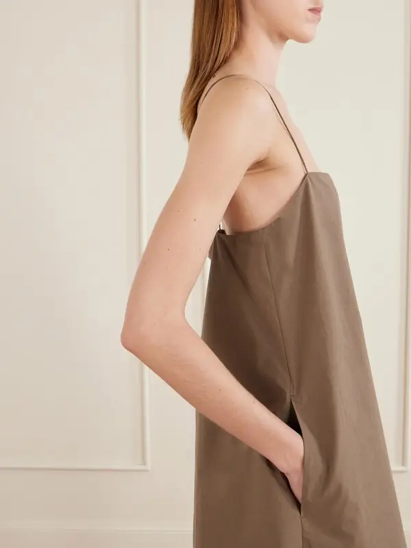 Matteau Organic Cotton-poplin Mini Dress - Brown