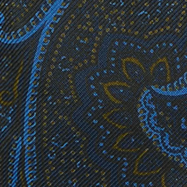 Dunhill Mulberry Silk Paisley Pocket Square - Navy