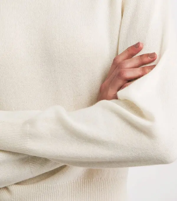 Le Kasha Organic Cashmere Drop Shoulder Sweater - White