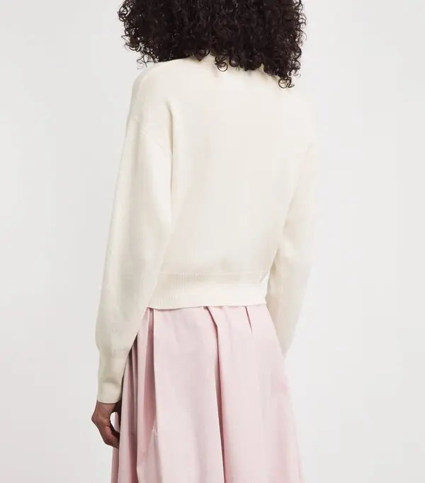 Le Kasha Organic Cashmere Drop Shoulder Sweater - White