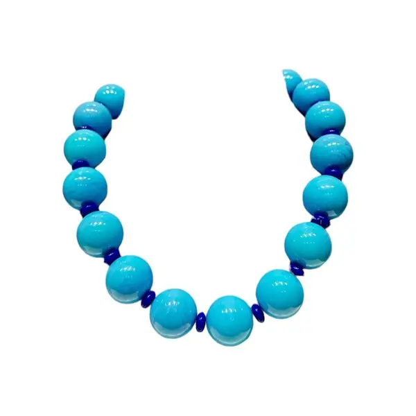 EYECONIC BY SAMAR AJRAM Chunky Turquoise And Bead Necklace - Blue