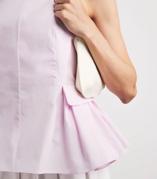 Adam Lippes Cotton Peplum Top With Square Neckline