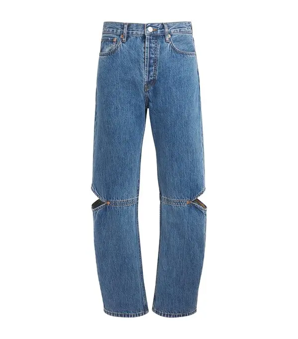 Still Here Cowgirl Straight Leg Jeans With Cutout Detail