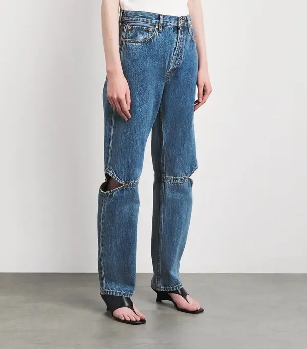 Still Here Cowgirl Straight Leg Jeans With Cutout Detail