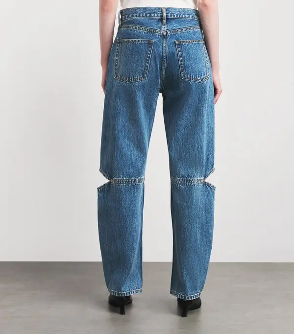 Still Here Cowgirl Straight Leg Jeans With Cutout Detail