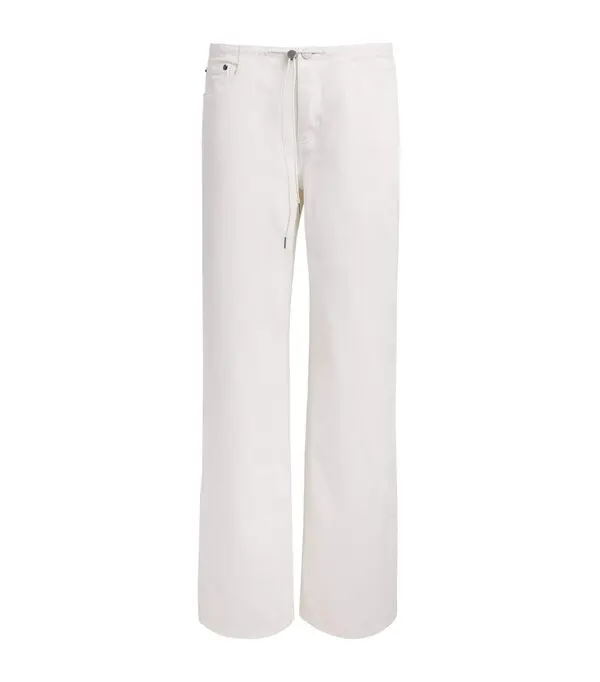 Still Here Wide-leg Jeans With Drawstring Waist - White