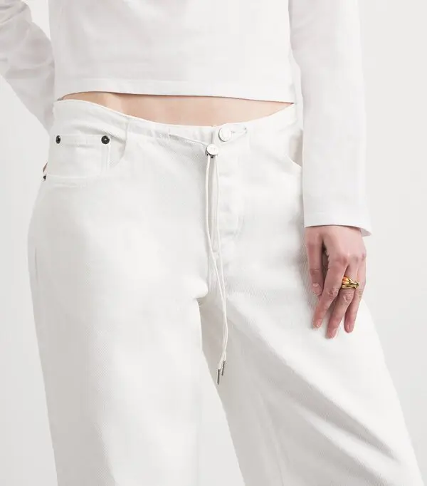 Still Here Wide-leg Jeans With Drawstring Waist - White