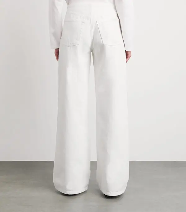 Still Here Wide-leg Jeans With Drawstring Waist - White