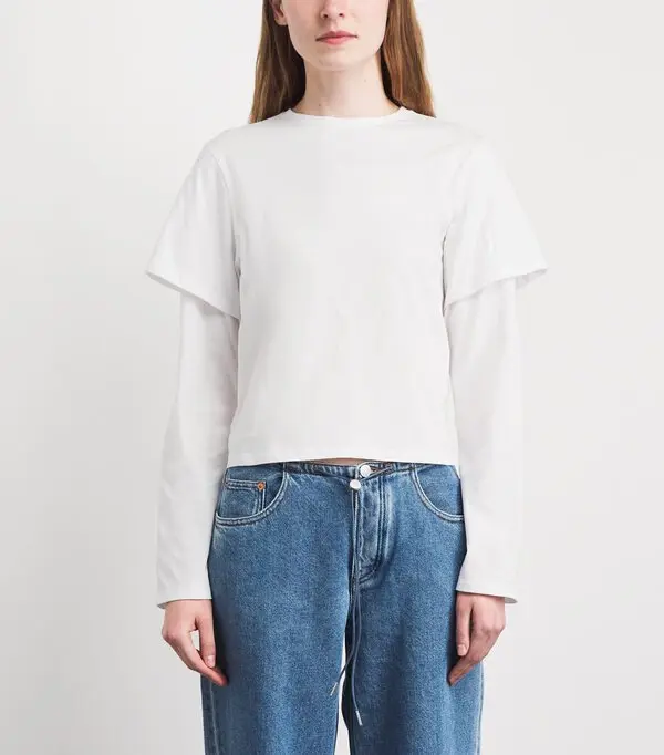 Still Here Organic Cotton Layered Crewneck T-shirt