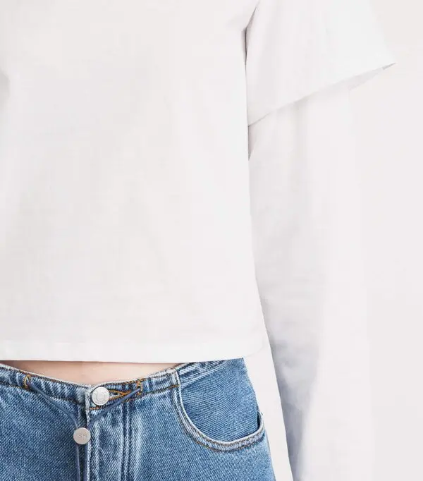 Still Here Organic Cotton Layered Crewneck T-shirt - White