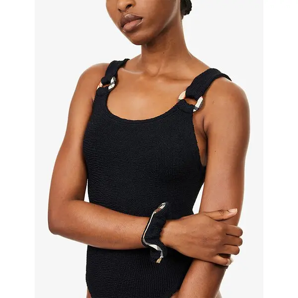 Hunza G X Burberry Checked Hardware Swimsuit And Scrunchie Set - Black