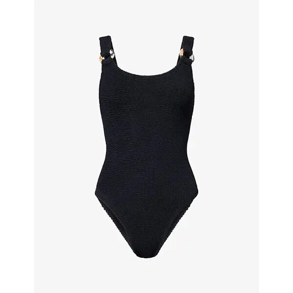 Hunza G X Burberry Checked Hardware Swimsuit And Scrunchie Set - Black