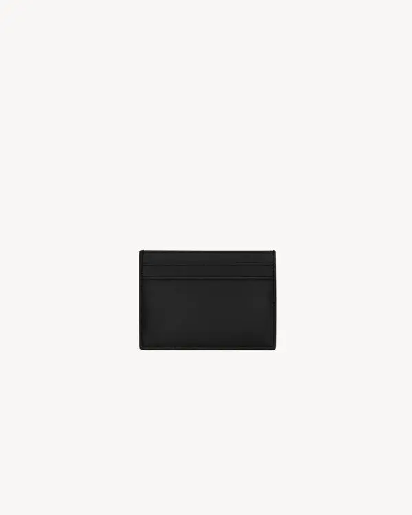 Saint Laurent Tiny Cassandre Card Case In Matte Leather