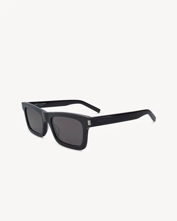 Saint Laurent Rectangular Acetate Sunglasses - Black