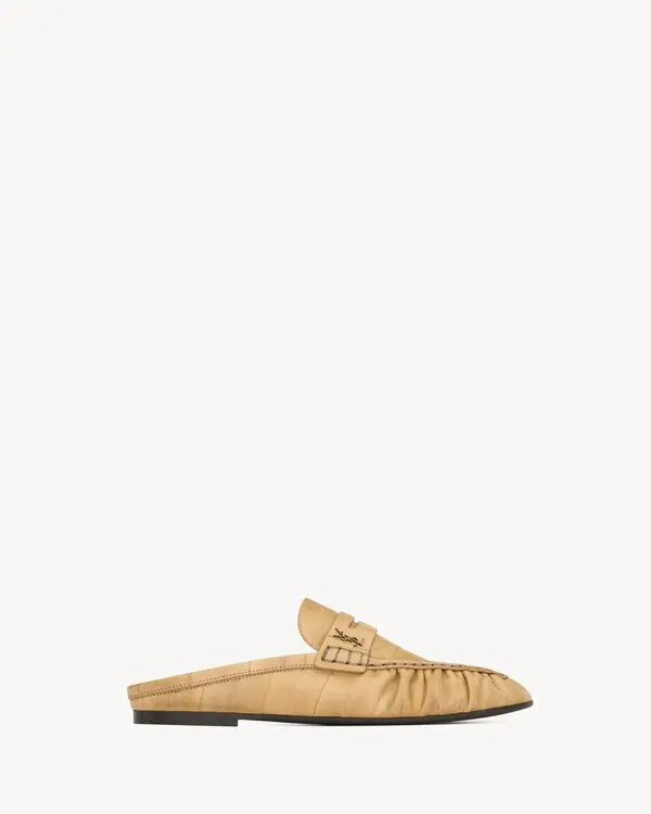 Saint Laurent Le Loafer Mules In Eel