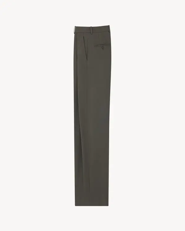 Saint Laurent Wool Gabardine Wide-leg Pants