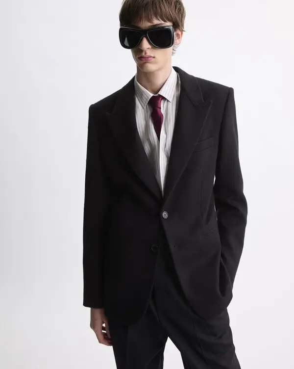 Saint Laurent Single-breasted Silk Satin Jacket