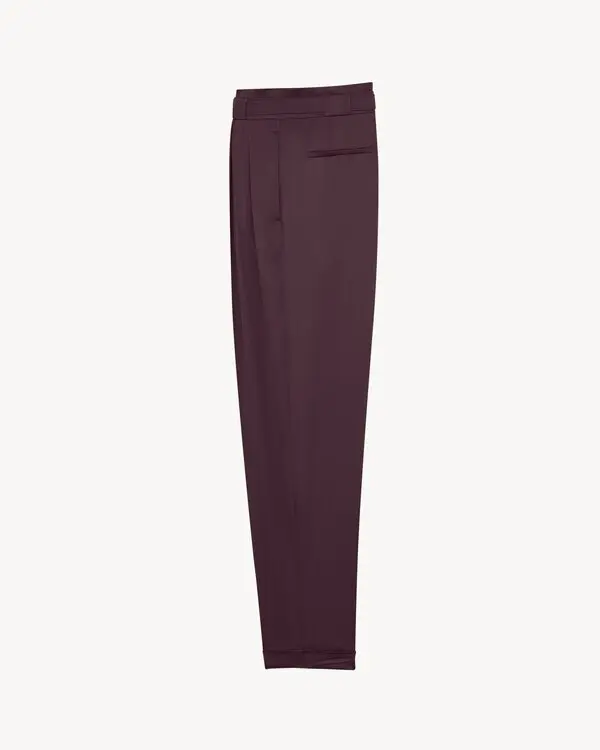 Saint Laurent Belted Wide-leg Silk Pants