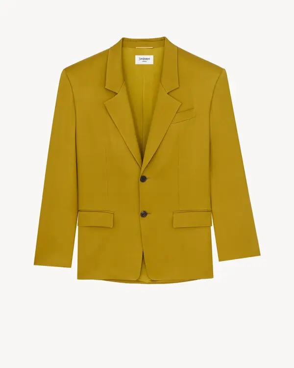 Saint Laurent Single-breasted Silk Satin Jacket