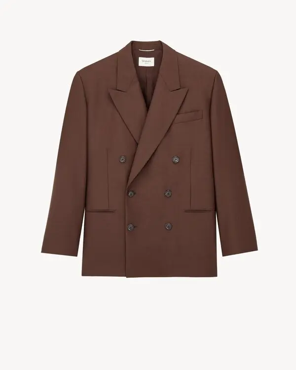Saint Laurent Double-breasted Jacket In Wool And Mohair