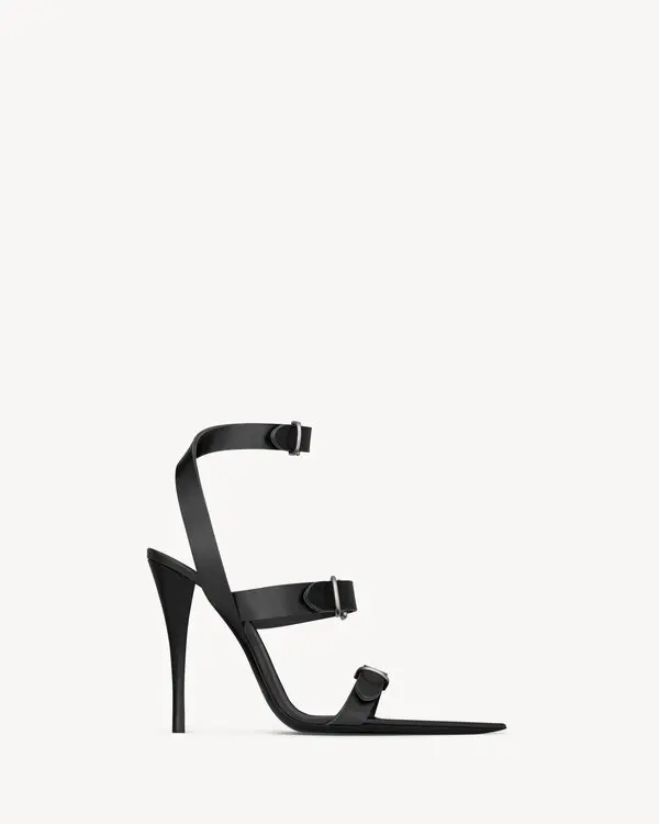 Saint Laurent Bruce Sandals In Smooth Leather - Black