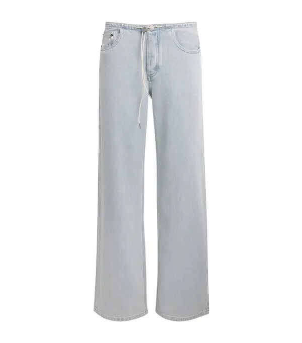 Still Here Drawstring Wide-leg Jeans