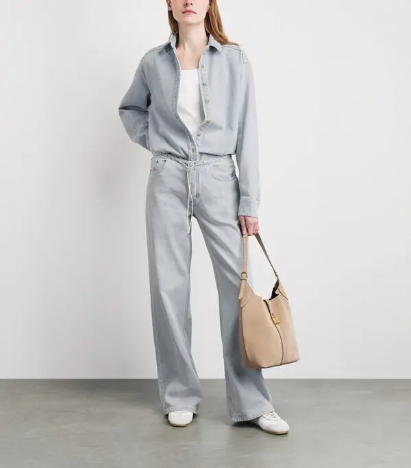Still Here Drawstring Wide-leg Jeans