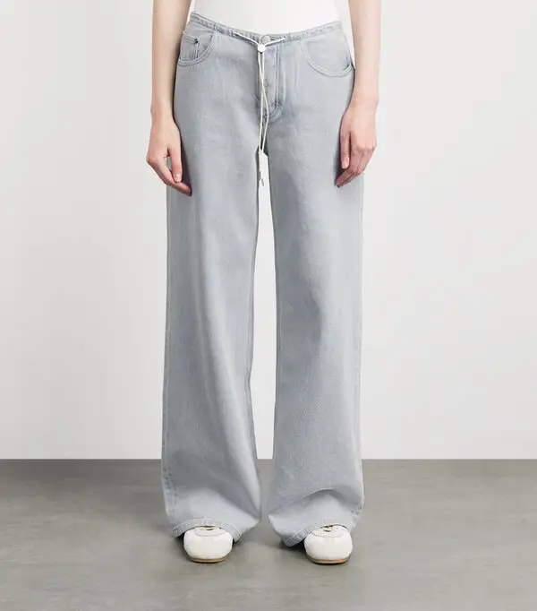 Still Here Drawstring Wide-leg Jeans