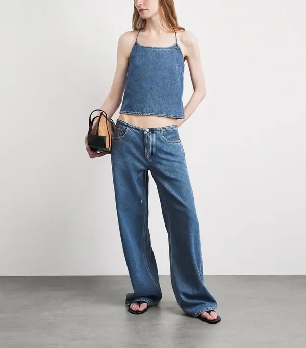 Still Here Drawstring Wide-leg Jeans