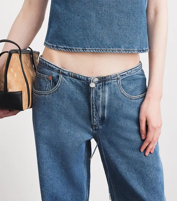 Still Here Drawstring Wide-leg Jeans