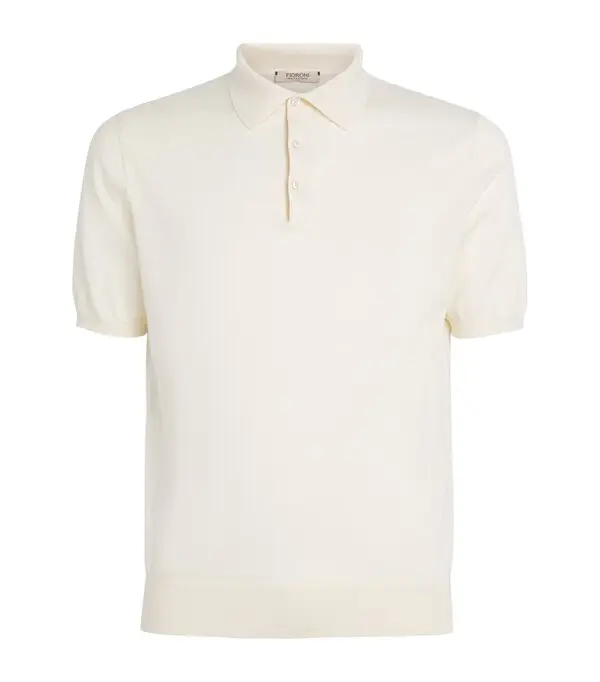 FIORONI CASHMERE Cotton-cashmere Polo Shirt