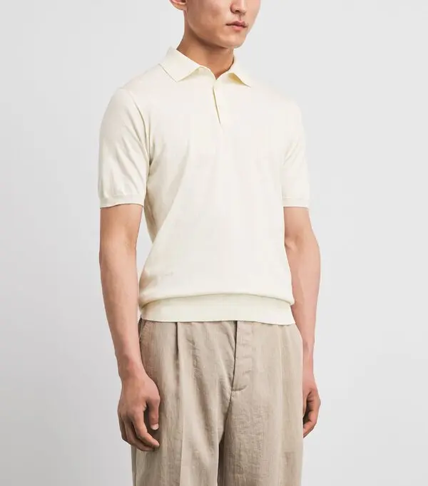 FIORONI CASHMERE Cotton-cashmere Polo Shirt