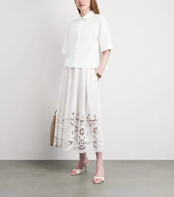 Vince Cotton Scallop Detail Shirt