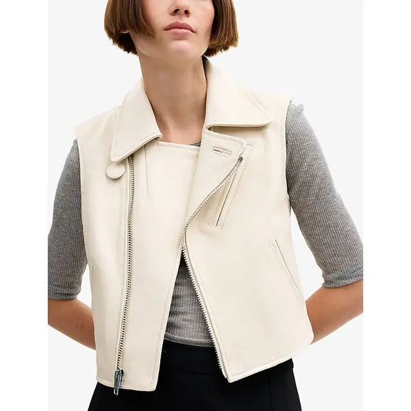 COACH Leather Moto Biker Vest