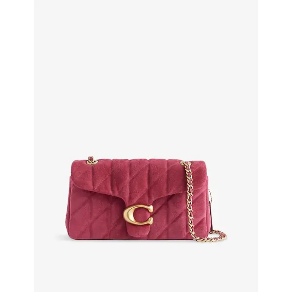 COACH Tabby 26 Quilted Suede Shoulder Bag - Dark Fuchsia