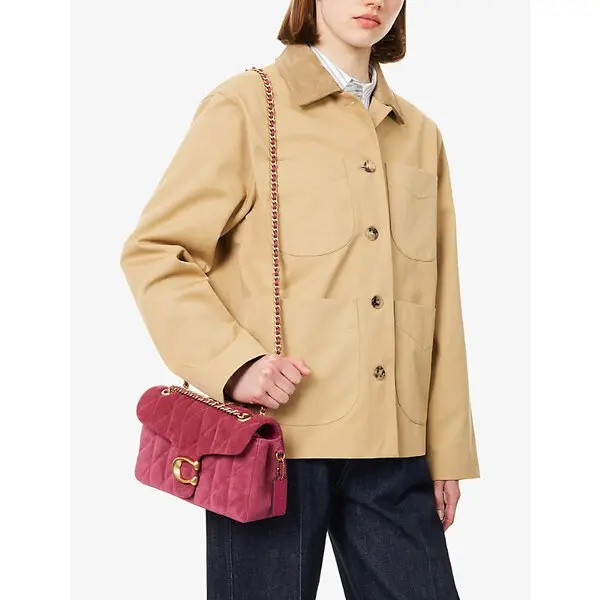 COACH Tabby 26 Quilted Suede Shoulder Bag - Dark Fuchsia