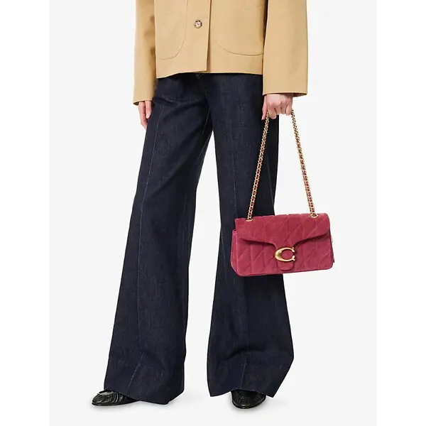 COACH Tabby 26 Quilted Suede Shoulder Bag - Dark Fuchsia