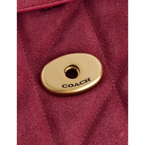 COACH Tabby 26 Quilted Suede Shoulder Bag - Dark Fuchsia