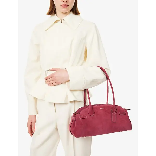 COACH Empire 34 Suede Shoulder Bag - Dark Fuchsia