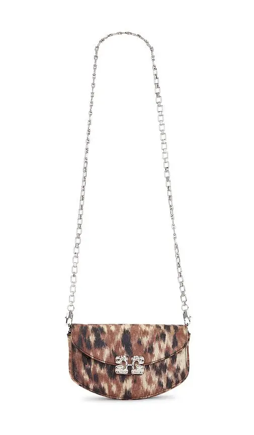 GANNI Lulu Wallet On Chain Taffeta Bag - Brown