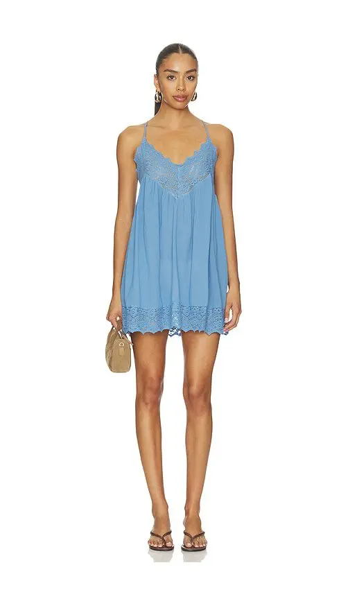 Free People Fiona Slip Dress - Blue