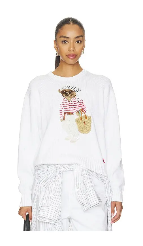 Polo Ralph Lauren Cotton Bear Crew Neck Pullover Sweater