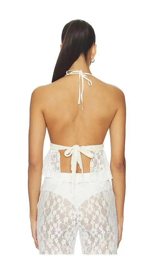 My Beachy Side Iris Halterneck Cropped Top