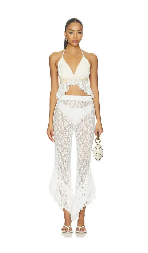 My Beachy Side Iris Halterneck Cropped Top