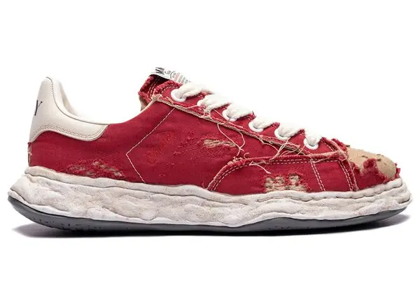 Mihara Yasuhiro Charles Og Sole Ripped Canvas Low Top Sneakers